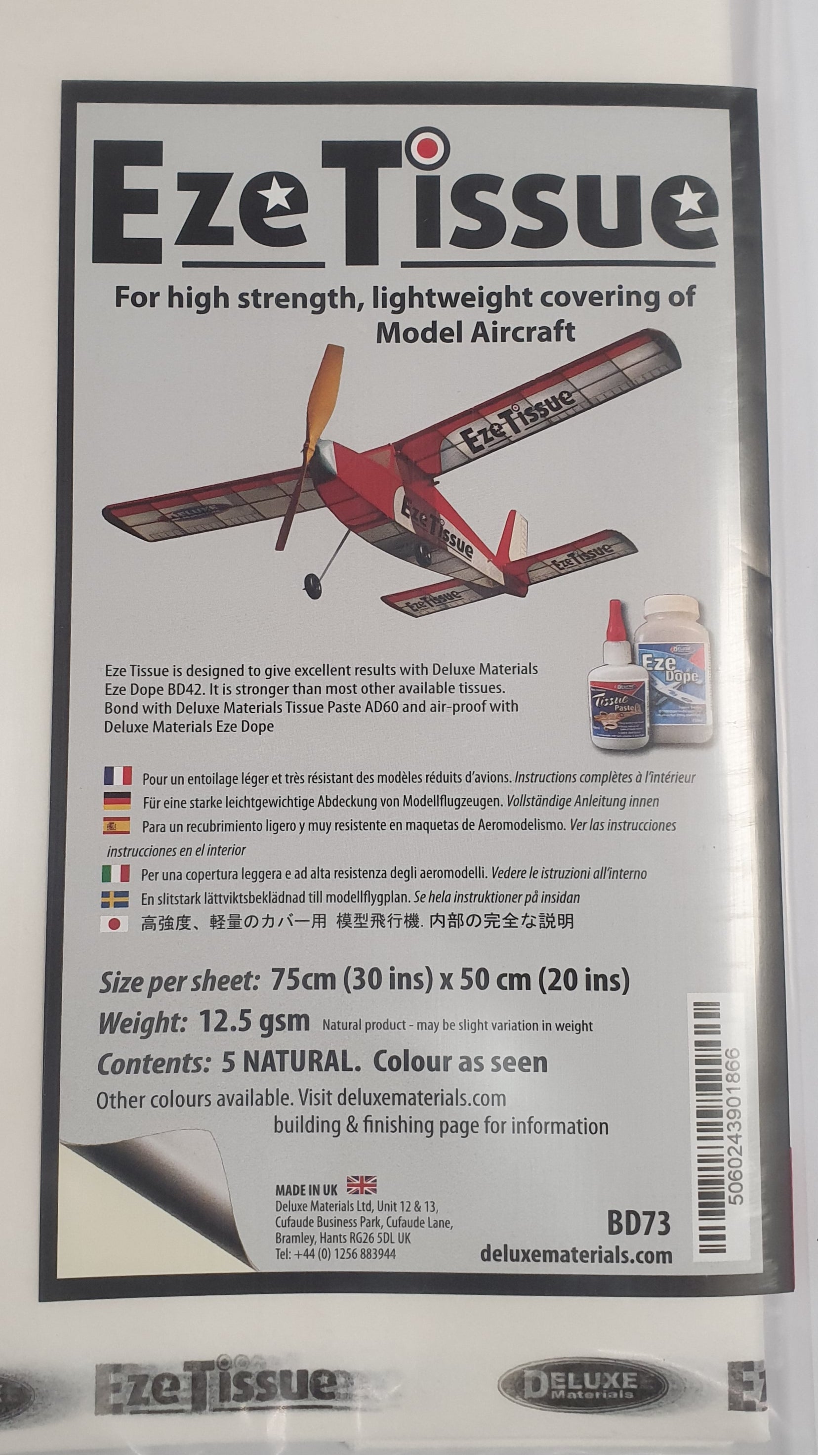 DELUXE MATERALS Eze Tissue BD73 – Tony Green Steam Models